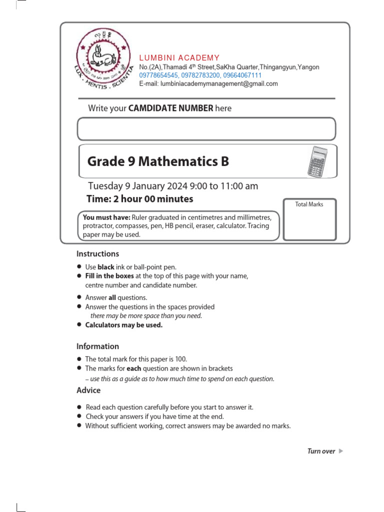 Maths B March 2024 | PDF