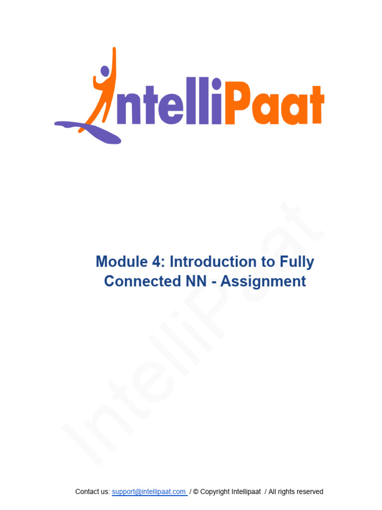 Introduction To Fully Connected NN - Assignment | PDF | Artificial Neural Network | Artificial ...