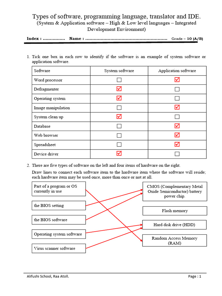 WS-4.1&4.2 - Software (Solution) | PDF | Operating System | Computer Data Storage