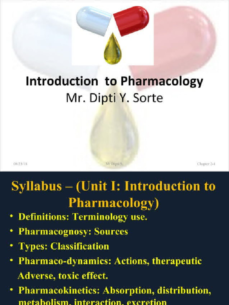 Intro To Pharmacology 1 | PDF