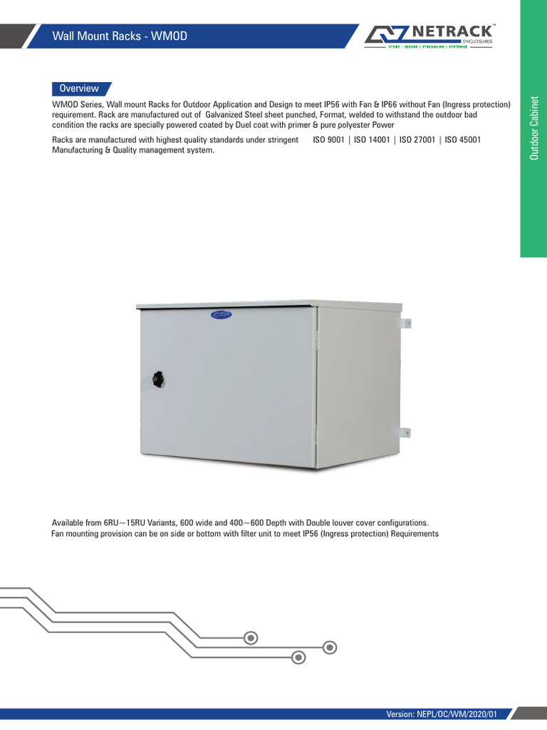 Outdoor Wall Mount Racks WMOD Series | PDF