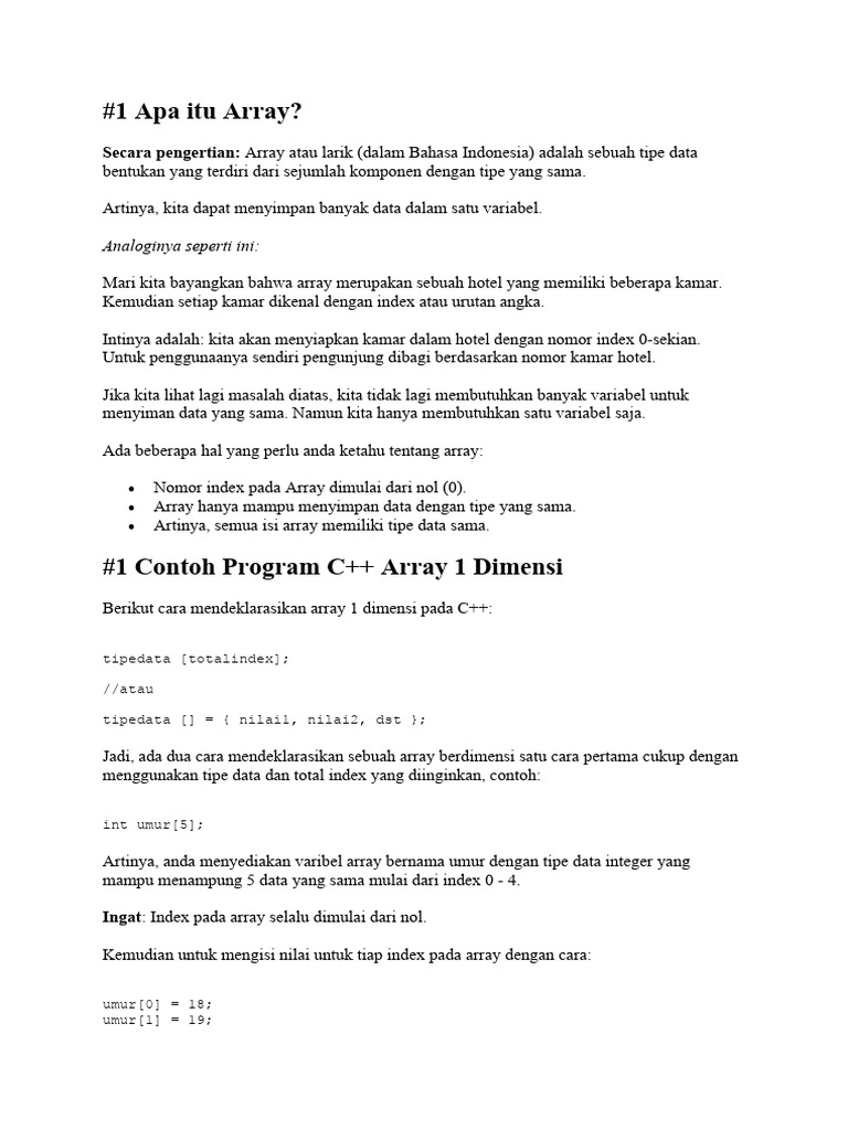 1 Apa itu Array | PDF