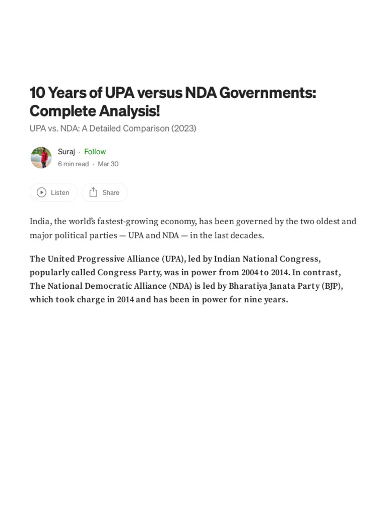 UPA vs NDA: Development Comparison | PDF | Foreign Direct Investment ...
