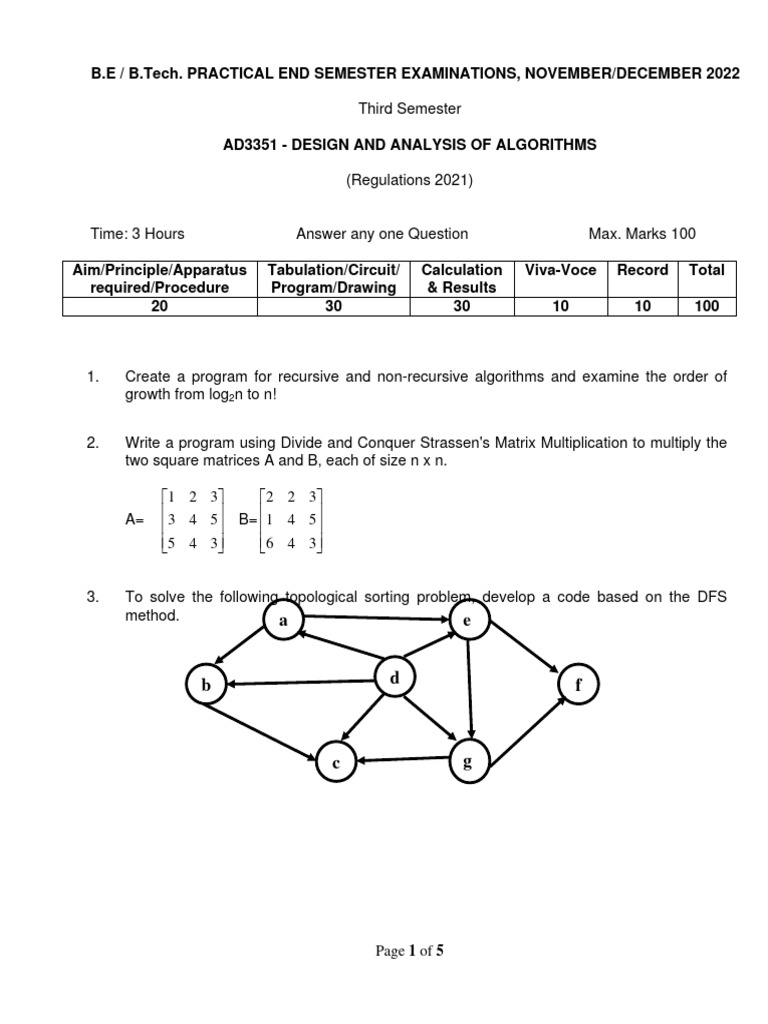 Ad3351 Set2 | PDF | Dynamic Programming | Mathematical Relations