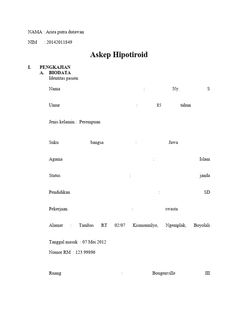 Askep Hipotiroid | PDF