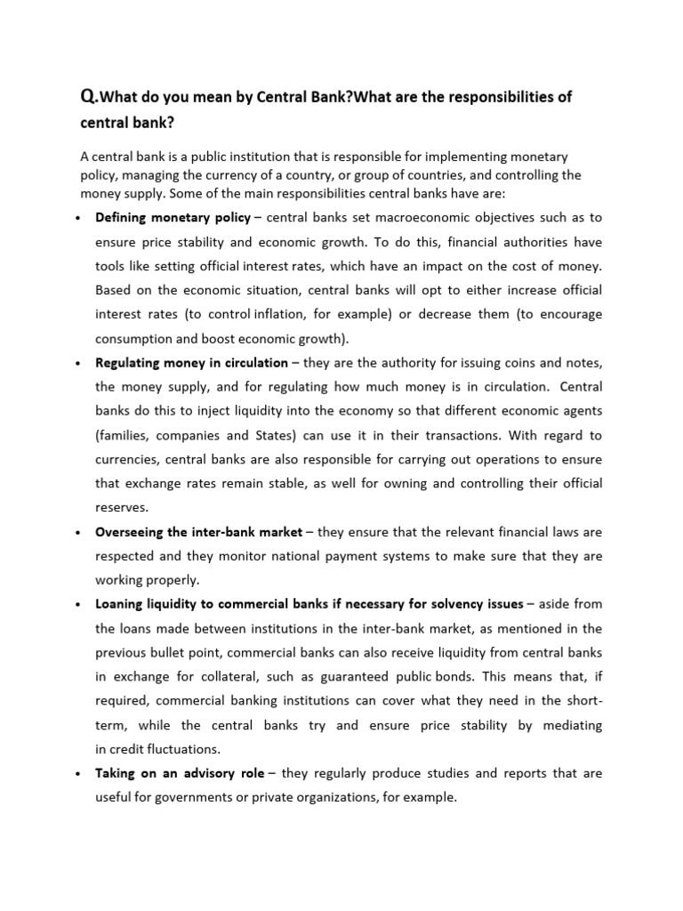 Central Bank Roles and Impact in Bangladesh | PDF | Central Banks ...