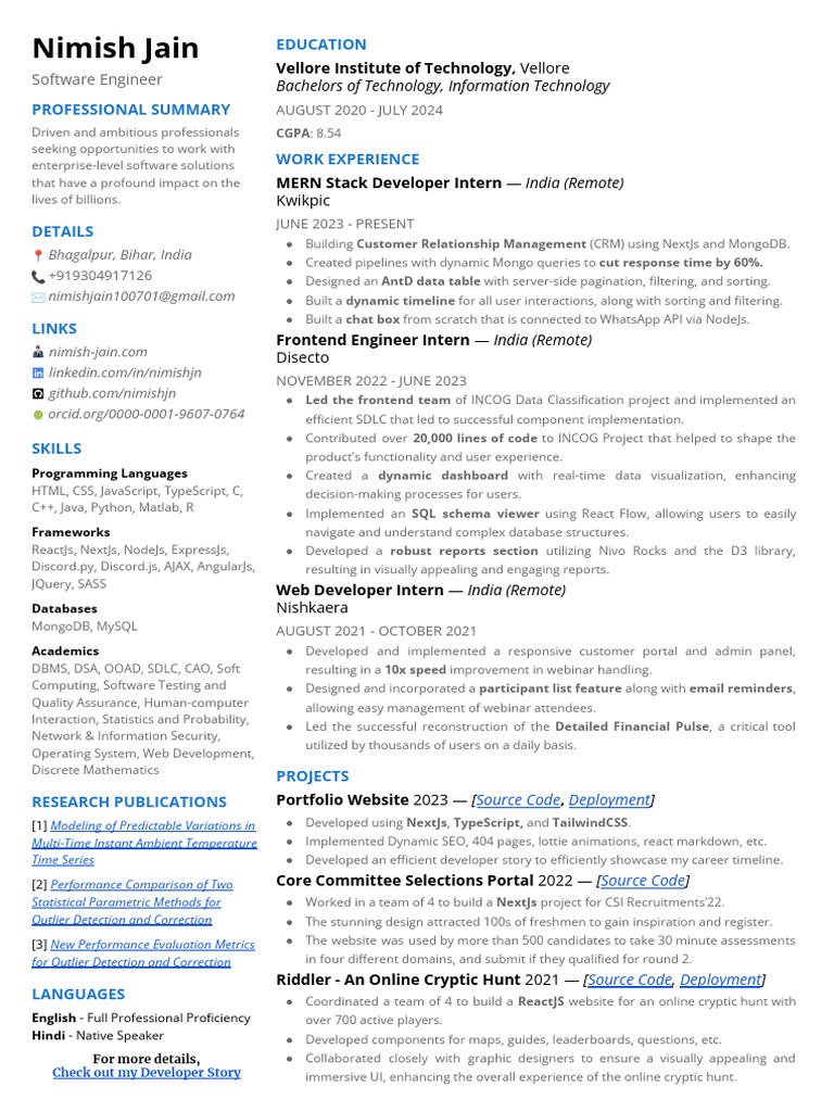 Nimish Jain Resume | PDF