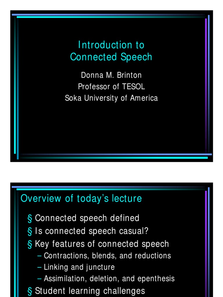 Connected Speech | PDF | English Language | Consonant