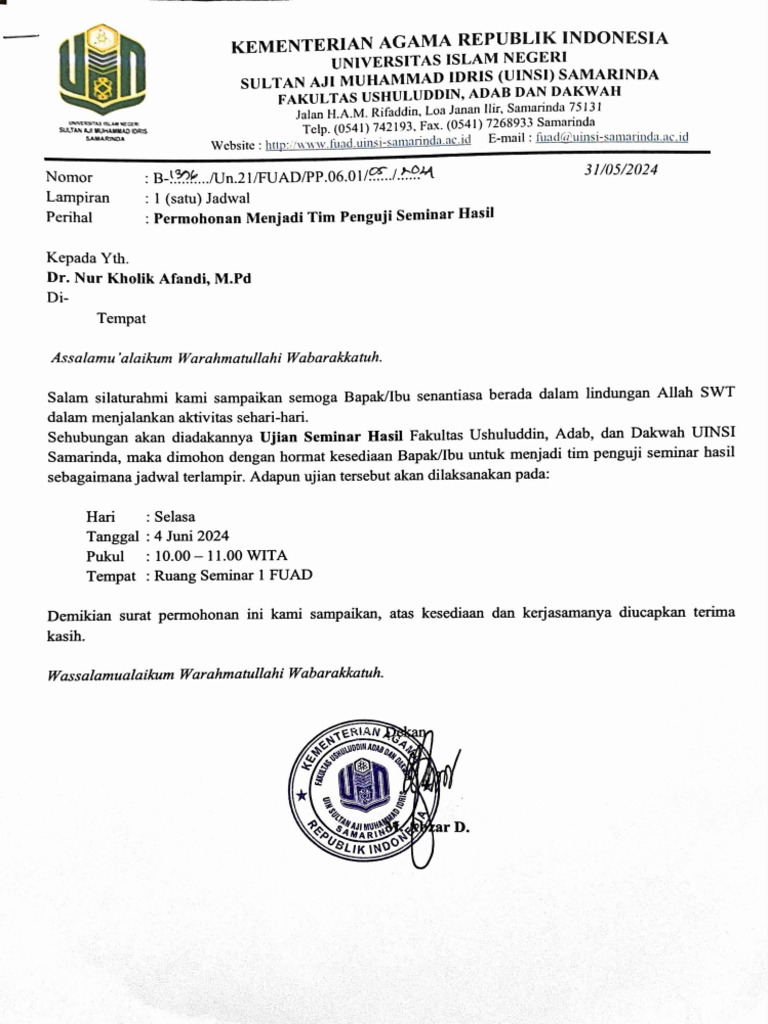 Semhas - Dr. Nur Kholik Afandi, M.PD - Siti Hajar - KPI | PDF