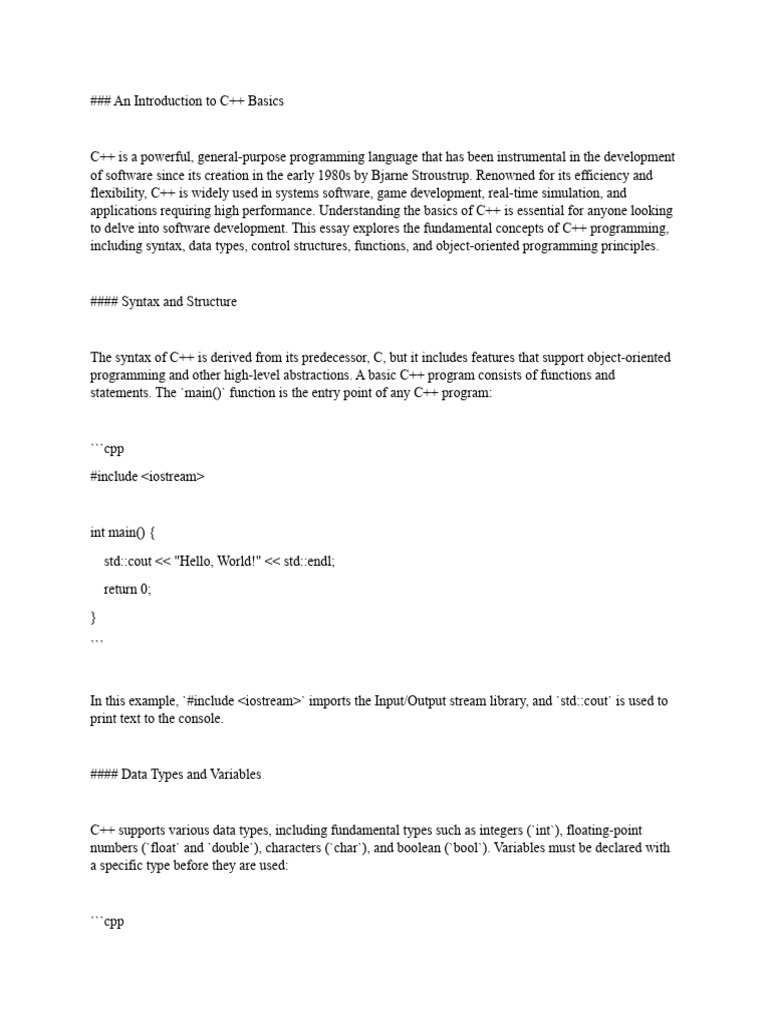 C++ Basics | PDF | C++ | Computer Program