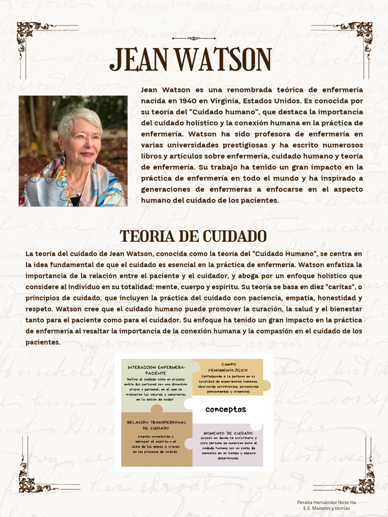 Jean Watson | Descargar gratis PDF | Enfermería | Holismo