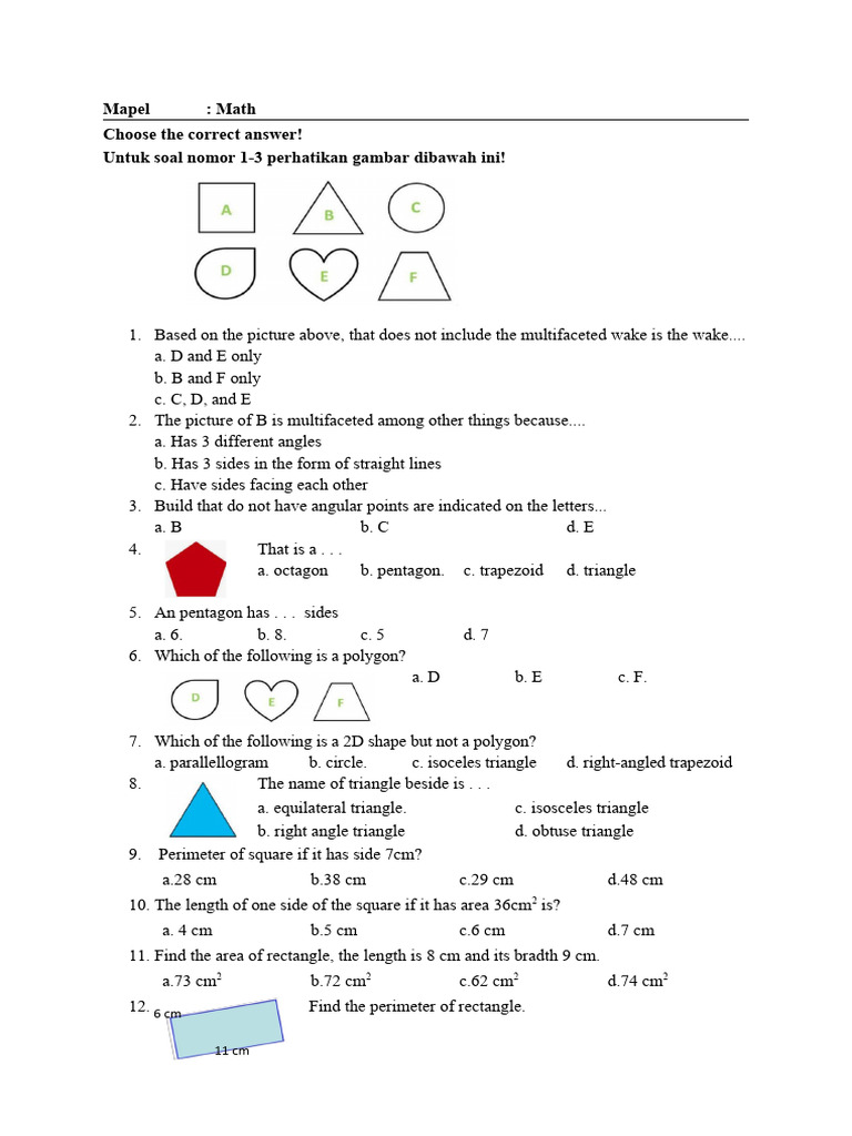 Math - Polugon, Luas, Keliling | PDF | Area | Triangle