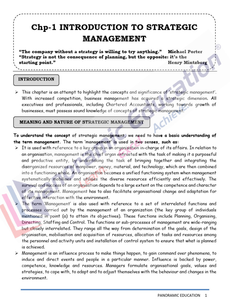 Introduction to Strategic Management | PDF | Strategic Management | Goal