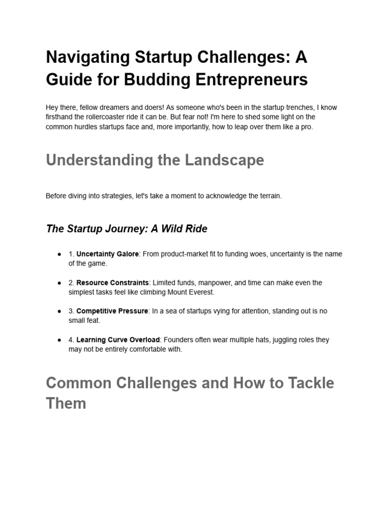 Entrepreneurship and Startups Part 2 | Download Free PDF | Startup ...