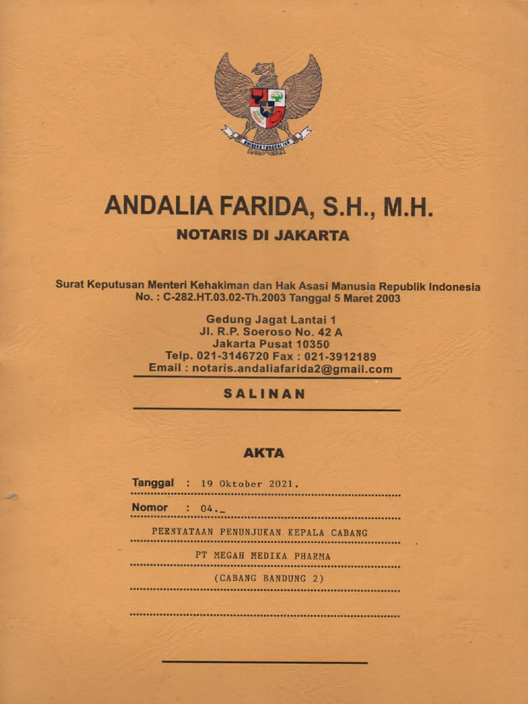 Akta Notaris Kacab Pak Esha | PDF