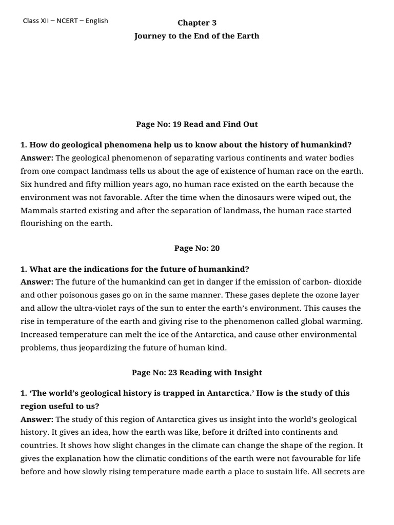 Chapter 3 - Journey To The End of The Earth | PDF | Earth | Antarctica