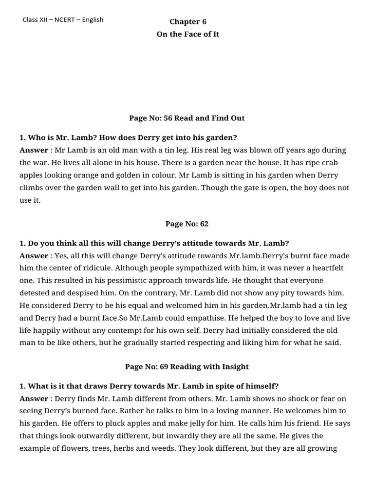 Chapter 6 - On The Face of It | PDF | Loneliness | Self Esteem