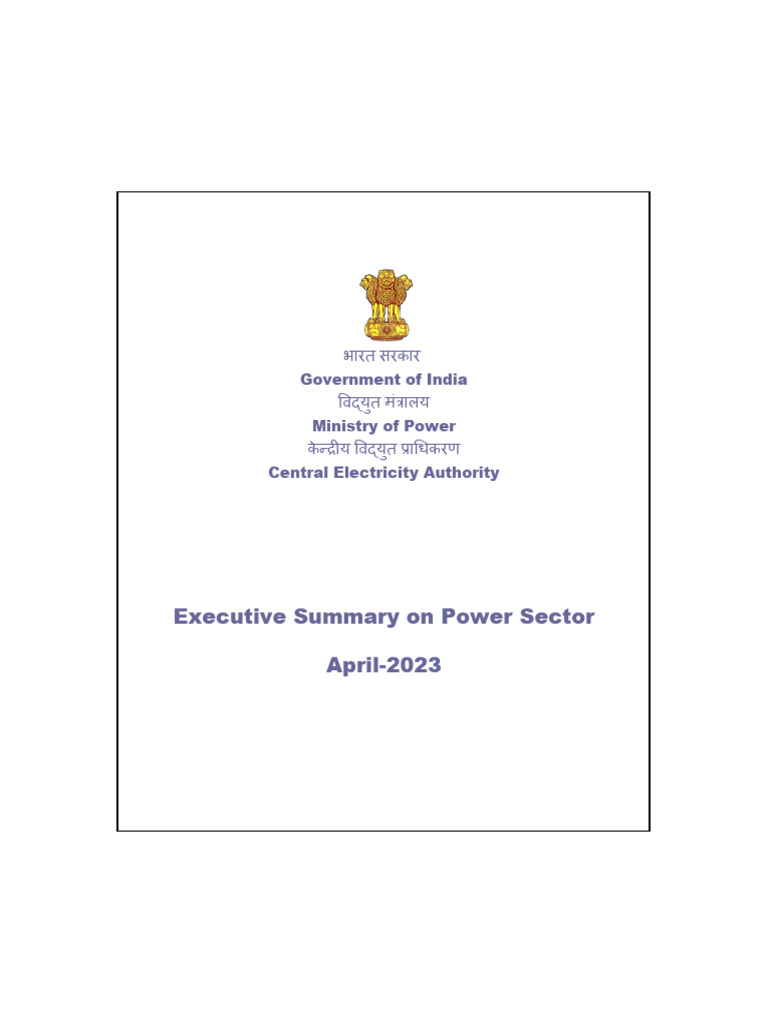 Executive Summary Apr 2023-1 | PDF | Electricity Generation | Electric ...