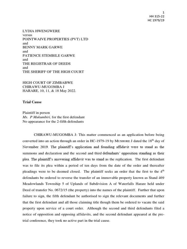 HH 315-22 | PDF | Statute Of Limitations | Judgment (Law)