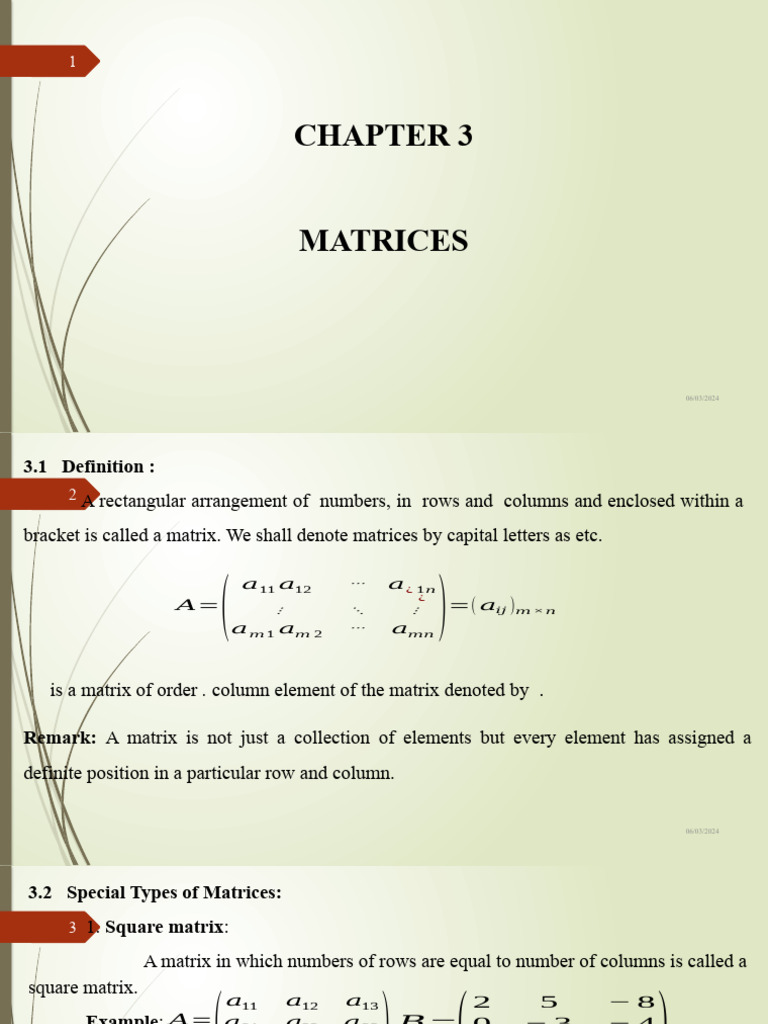 Chapter 3 | PDF | Matrix (Mathematics) | Eigenvalues And Eigenvectors