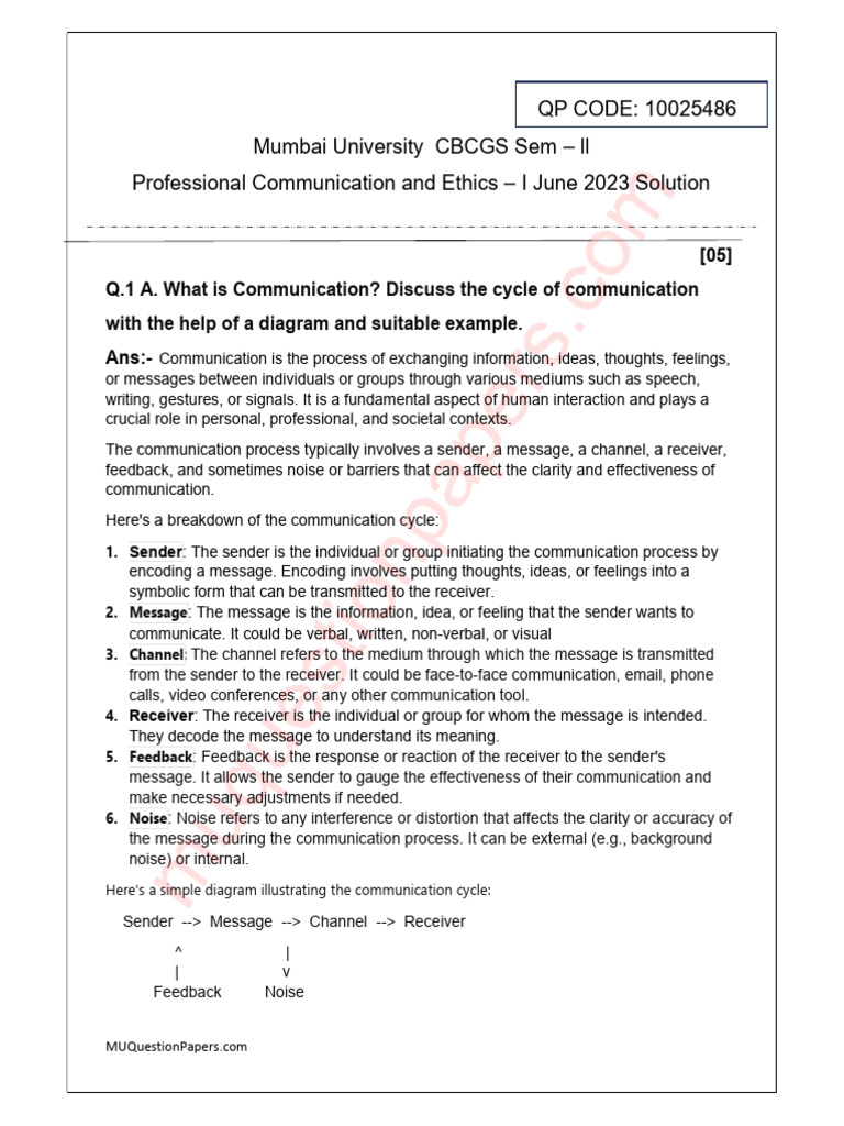 Be First Year Engineering Semester 2 2023 May Professional Communication and Ethics I Rev 2019c ...