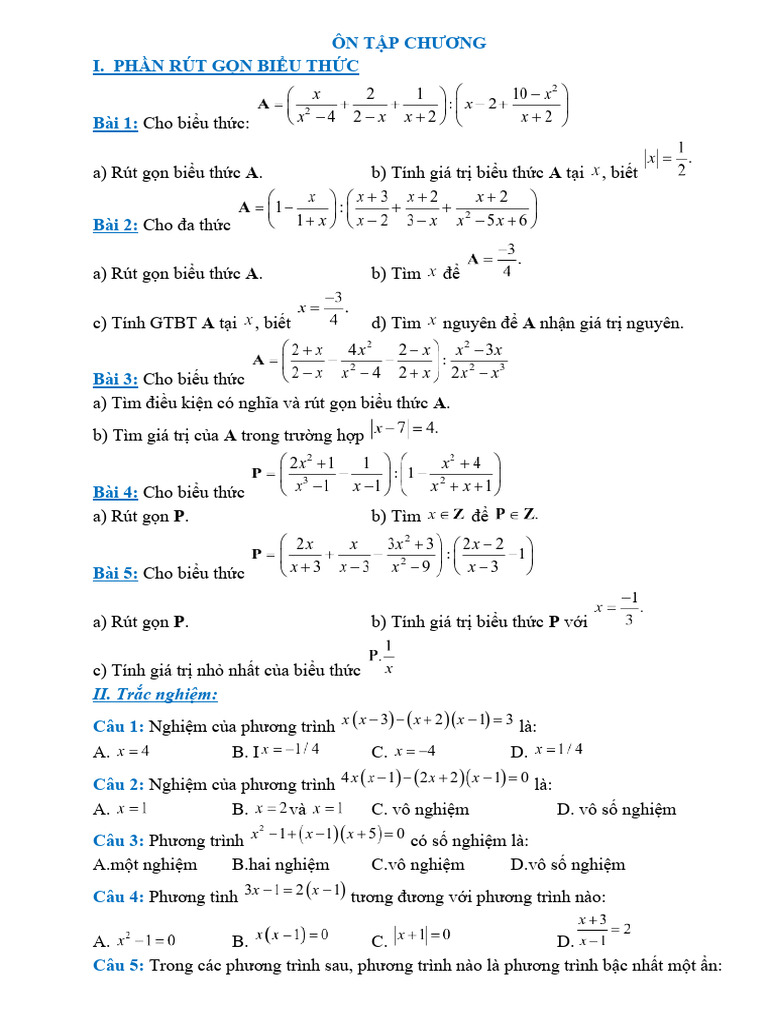 On Tap Rut Gon Bieu Thuc On Tap Chuong 3 153202018 | PDF