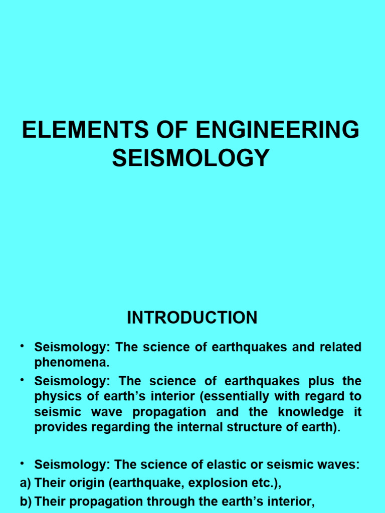 Elements of Engineering Seismology Amjad | PDF | Moment Magnitude Scale ...
