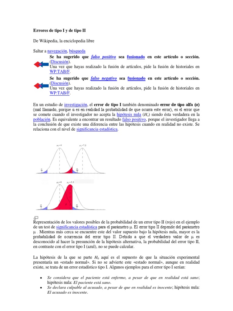 Errores de Tipo I y de Tipo II+++ | PDF | Errores tipo I y tipo Ii ...
