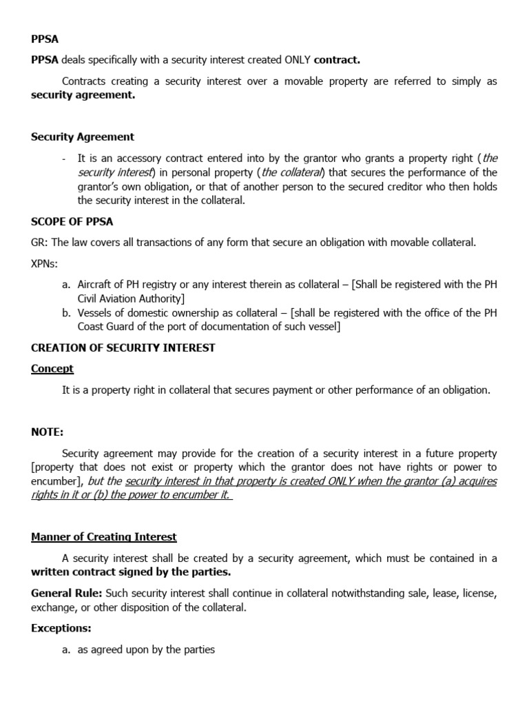 6. PPSA | PDF | Securities (Finance) | Security Interest