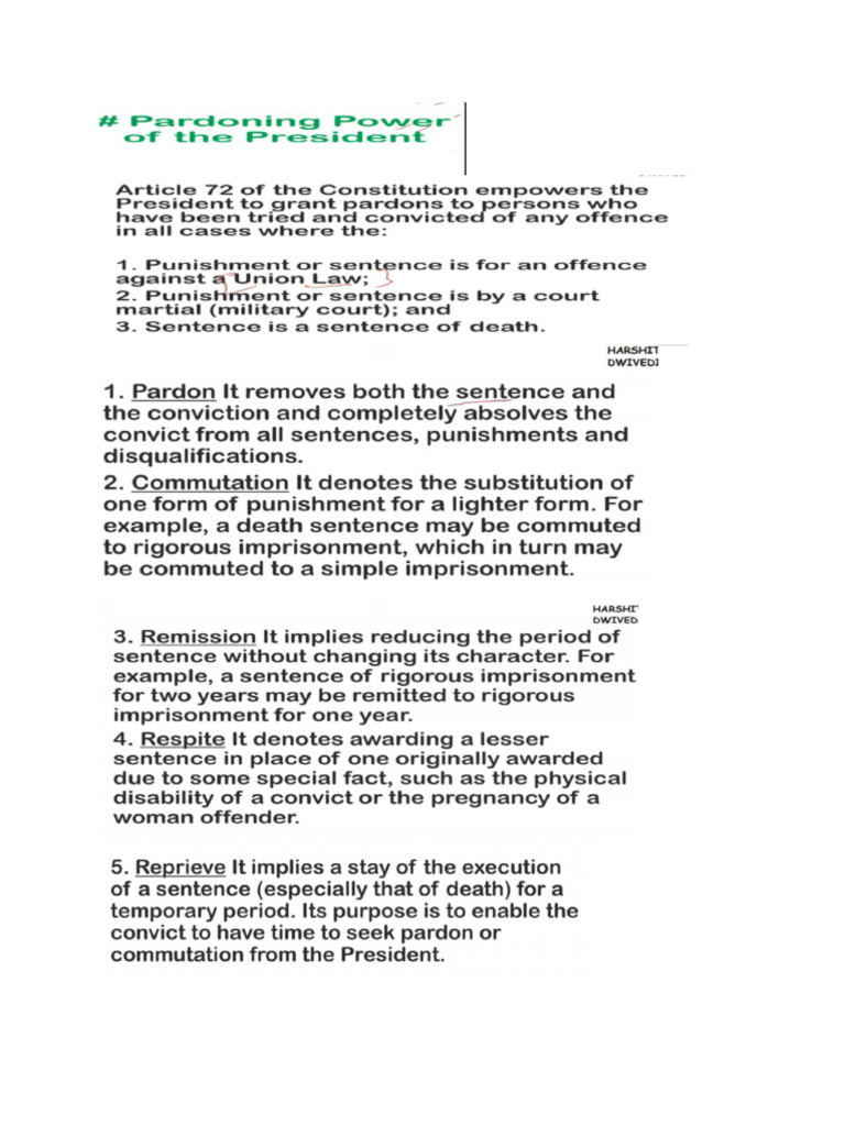 Pardon Power of President | PDF