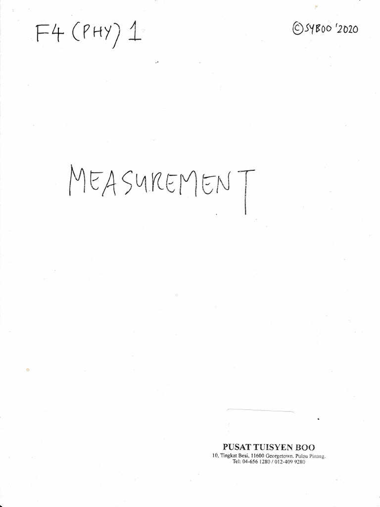 F4 Phy 1 Measurement COMP | PDF