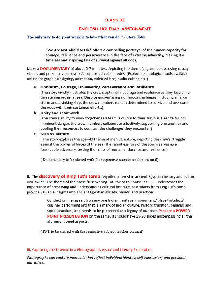 Class XI English Assignment | PDF | To Kill A Mockingbird