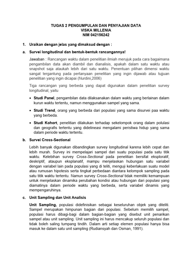 Tugas 2 Pengumpulan Dan Penyajian Data | PDF