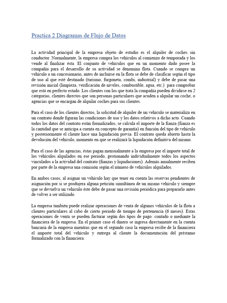 Practica 2 Diagramas de Flujo de Datos | Descargar gratis PDF | Business | Cliente