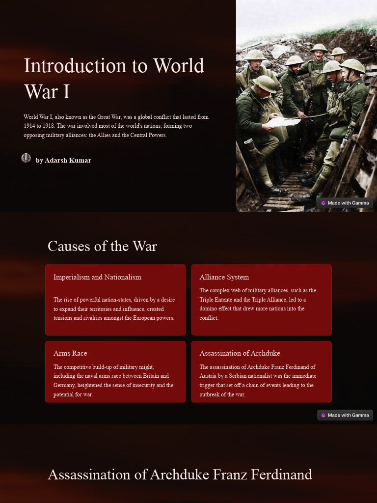 Introduction to World War I (1) | PDF | Trench Warfare | World War I