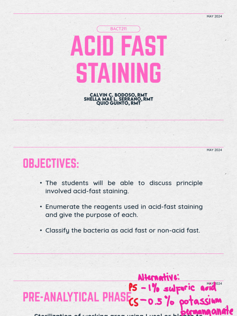 Acid Fast Staining | Download Free PDF | Staining | Histopathology