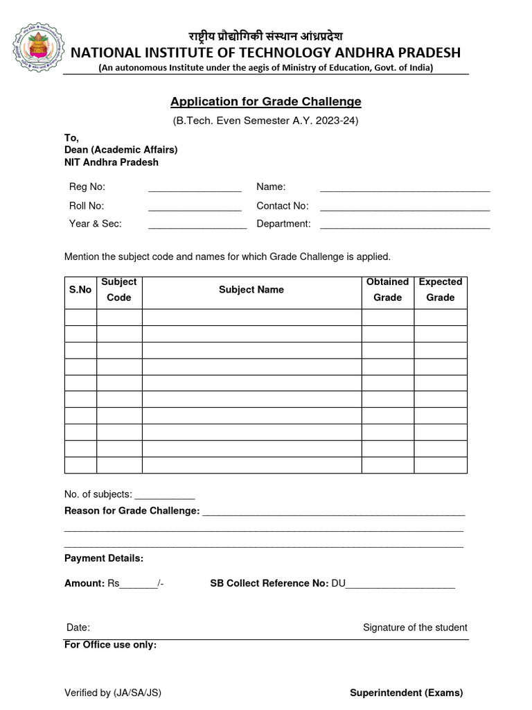 B.Tech Grade Challenge Form | PDF | Business