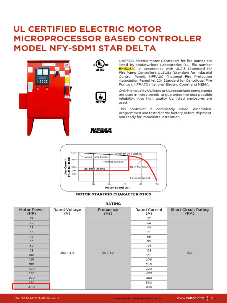 NFY-Fire Pump Controllers UL - Naffco - 101803 | PDF | Voltage ...