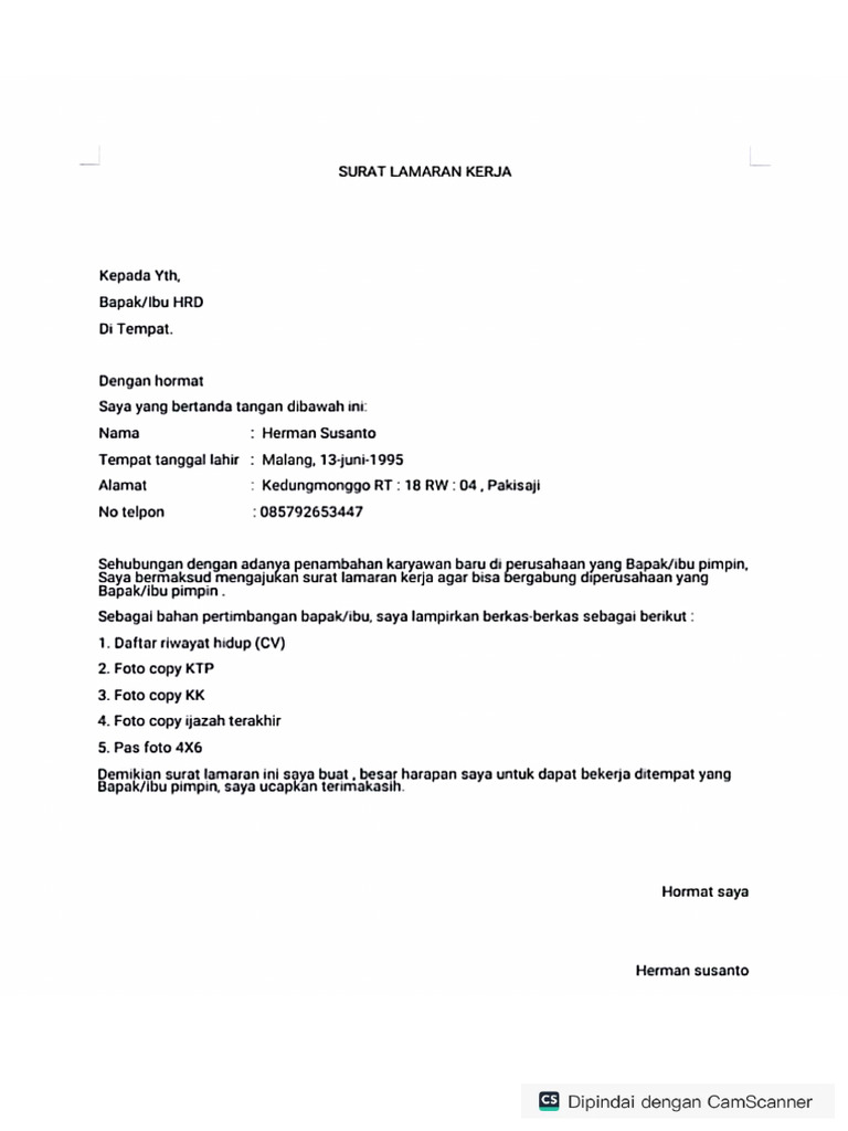 Lamaran Herman | PDF