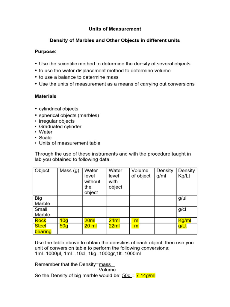 Scientific Method & Units of Measurement | PDF | Density | Volume