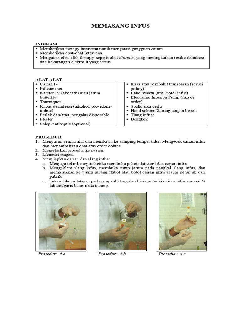 MEMASANG INFUS-Intravena | PDF