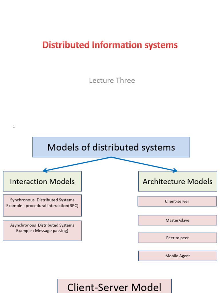 Lecture 3 S Distributed Systems MM | PDF | Computer Cluster | Client–Server Model