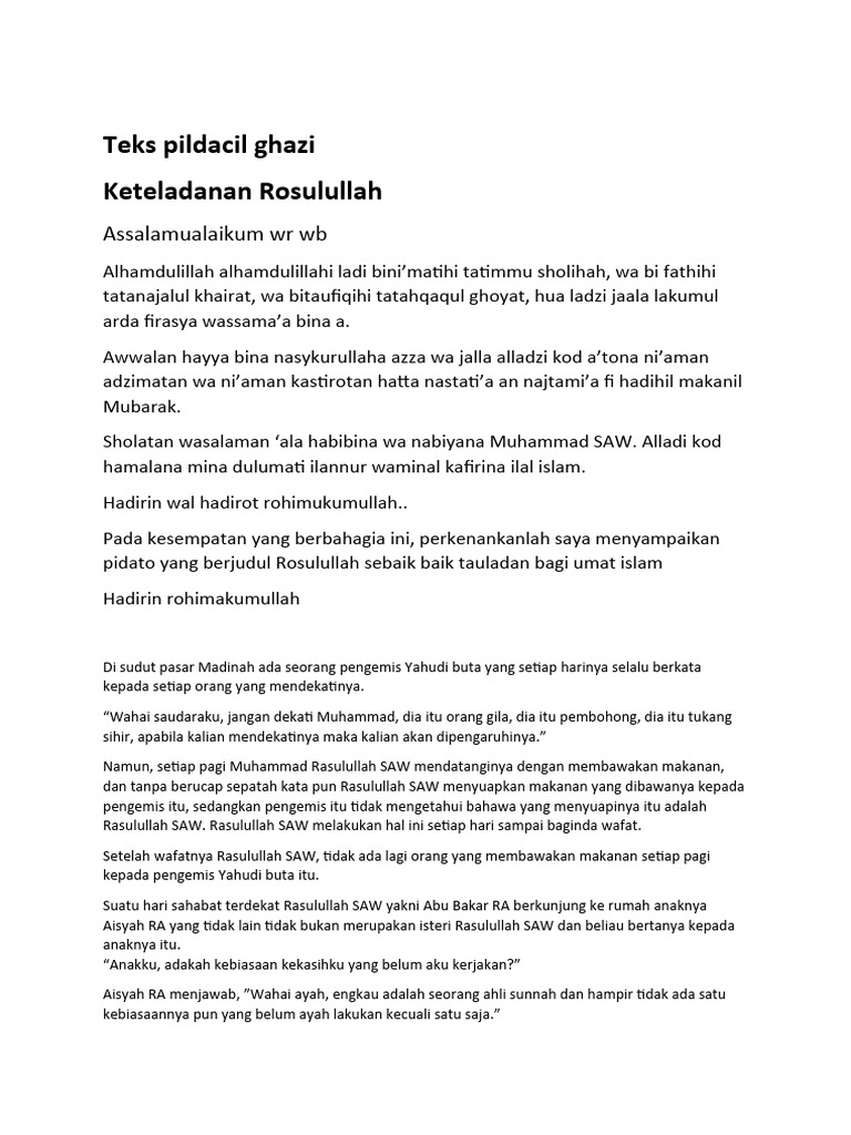 Teks Pildacil Ghazi | PDF