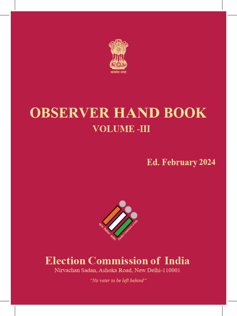 Observer Hand Book v-III | PDF | Electronic Voting | Accountability