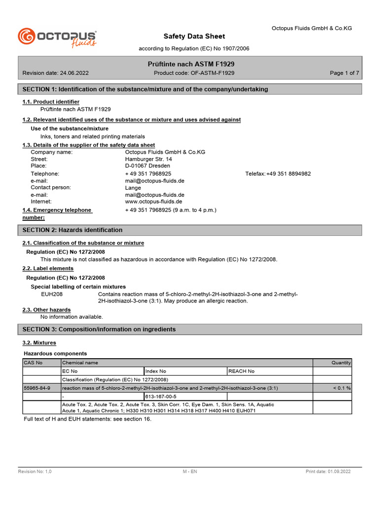 Of-Astm-f1929 Prüftinte Nach Astm f1929 M-En 1,0 | PDF | Personal Protective Equipment ...
