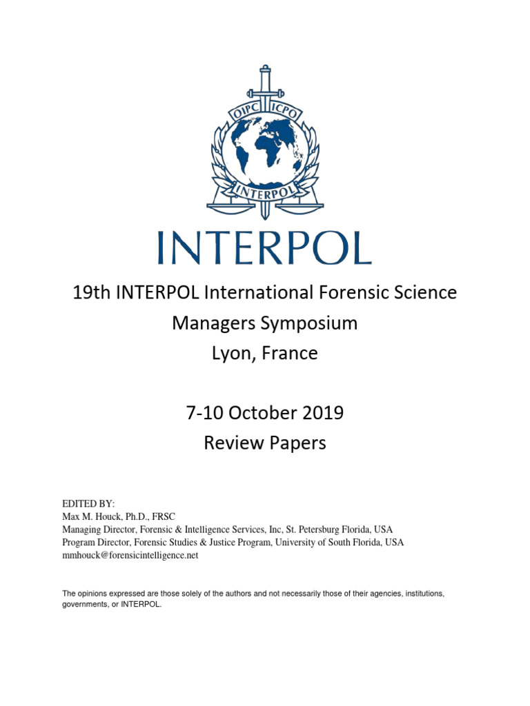 Interpol Review Papers 2019 | PDF | Validity (Statistics) | Flight