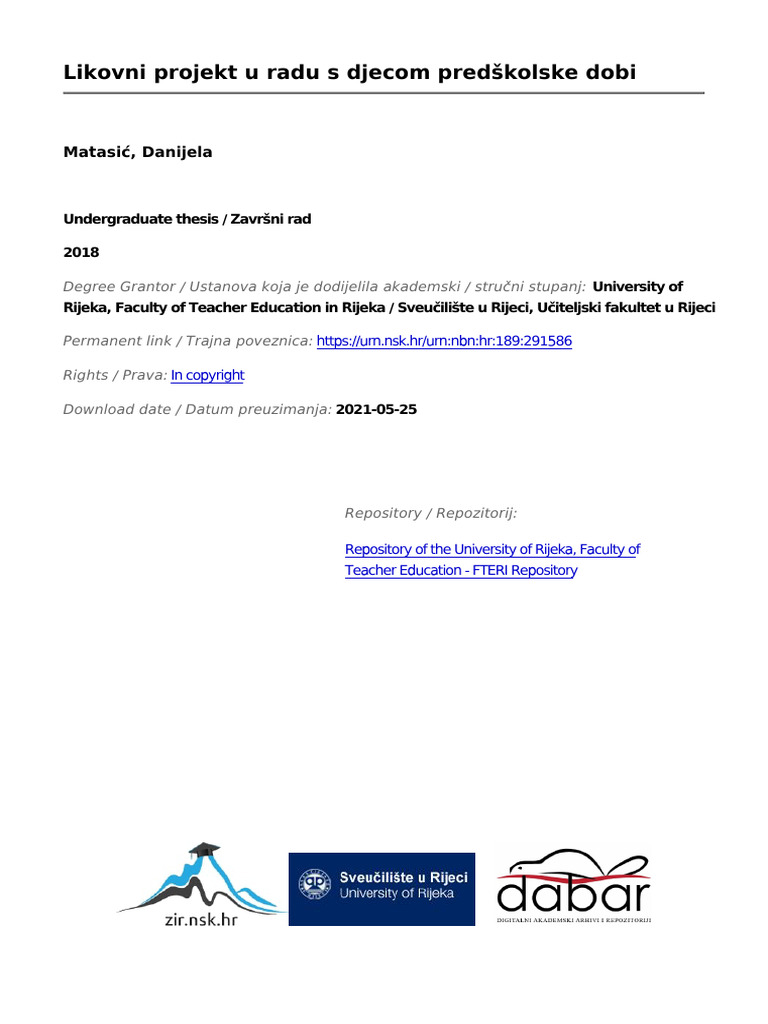 Matasic Danijela Ufri 2018 Zavrs Sveuc | PDF