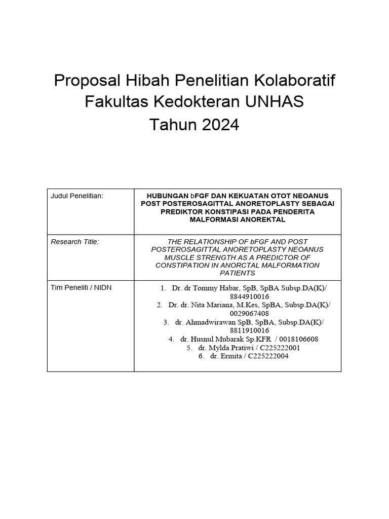 PROPOSAL HIBAH BFGF MAR | PDF