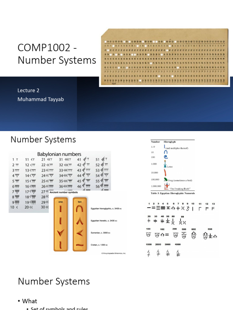 COMP1002 - Lec2 - Number Systems | PDF | Computer Engineering | Mathematical Notation