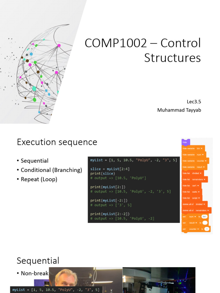 COMP1002 - Control Structures | PDF | Control Flow | Theoretical ...